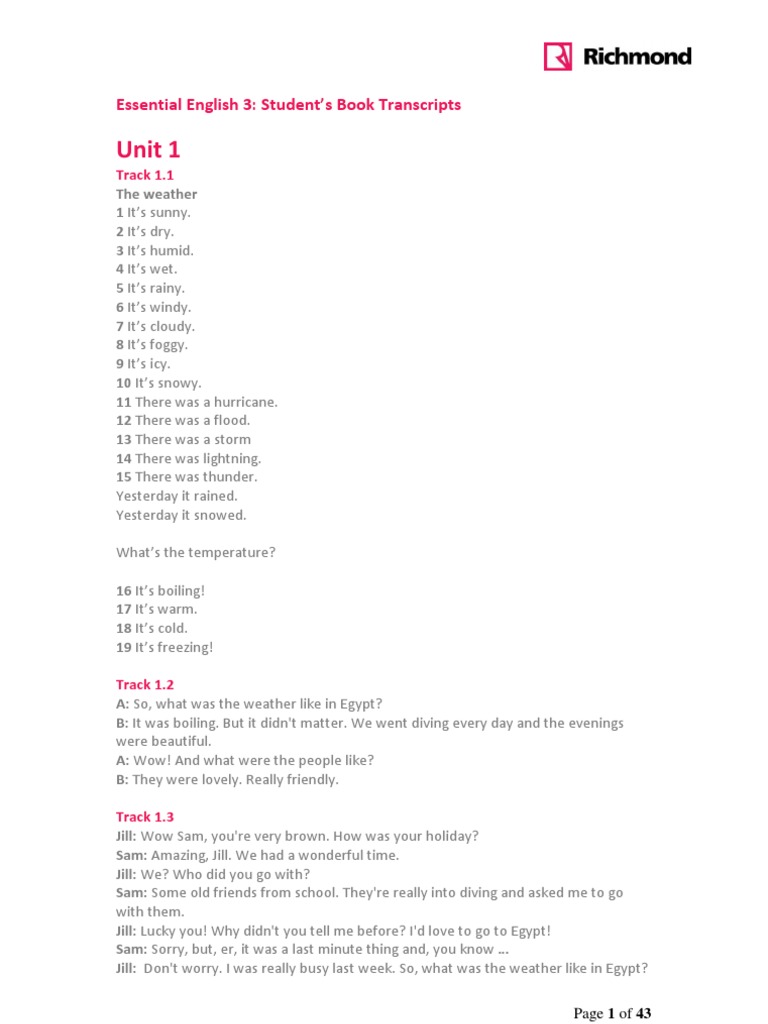 Essential English 3 Transcripts | PDF | Computing And Information ...