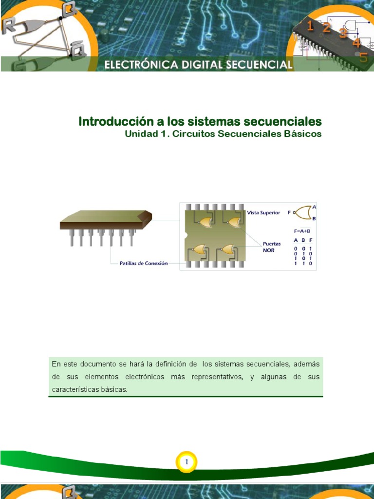 U1 Introduccion Sistemas Secuenciales | PDF | Electrónica digital | Tecnología digital