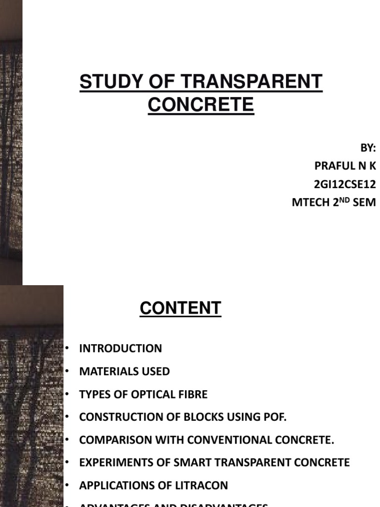 Study of Transparent Concrete: An Analysis of the Materials ...