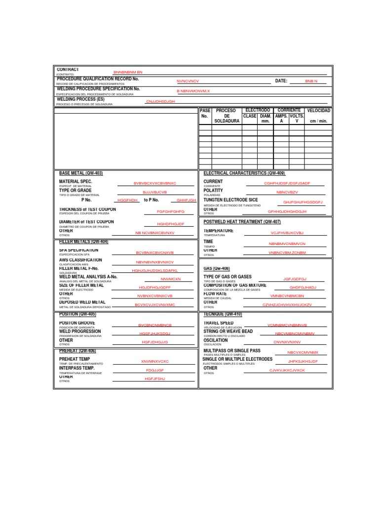 Formato Aws d1.1 WPS | PDF | Soldadura | Construcción