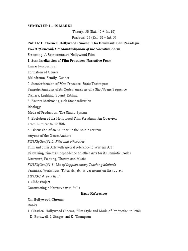 Film Studies Syllabus | Download Free PDF | Cinema Of India | Cinema