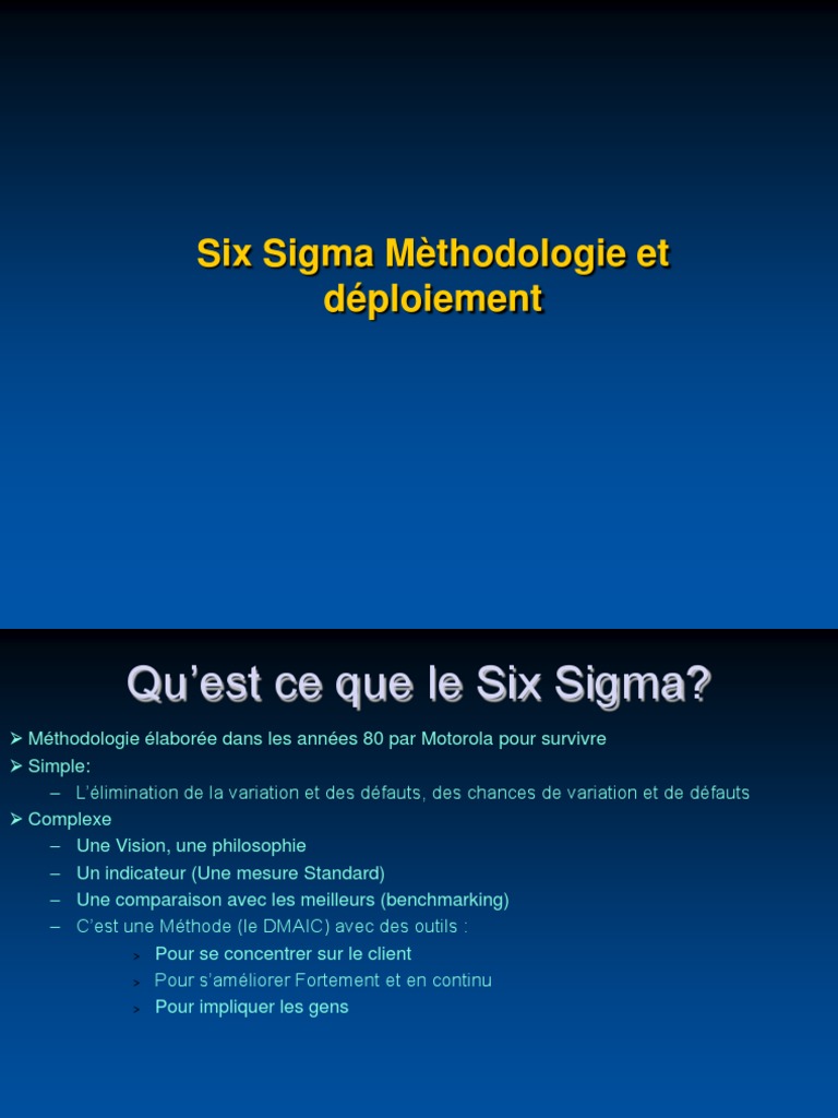 Six Sigma Presentation | PDF | Six Sigma | Lean (production)
