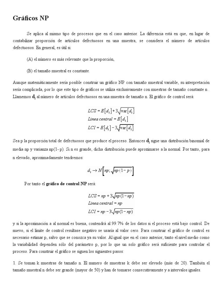 Graficos de Control NP PDF | PDF | Muestreo (Estadísticas) | Enseñanza ...