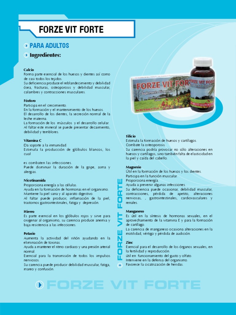Forze Vit Forte | PDF | Hueso | Vitamina a
