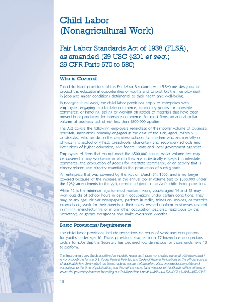 Department of Labor: Child Labor | PDF | Employment | Virtue