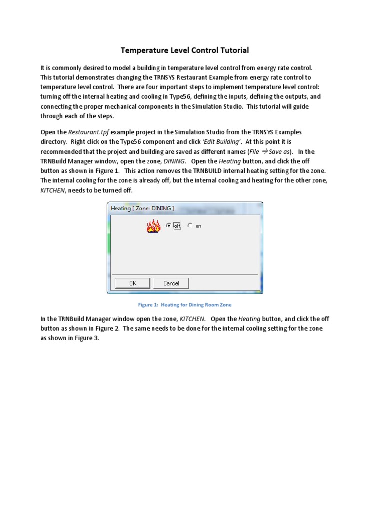 TRNSYS Tutorial | PDF | Hvac | Thermostat