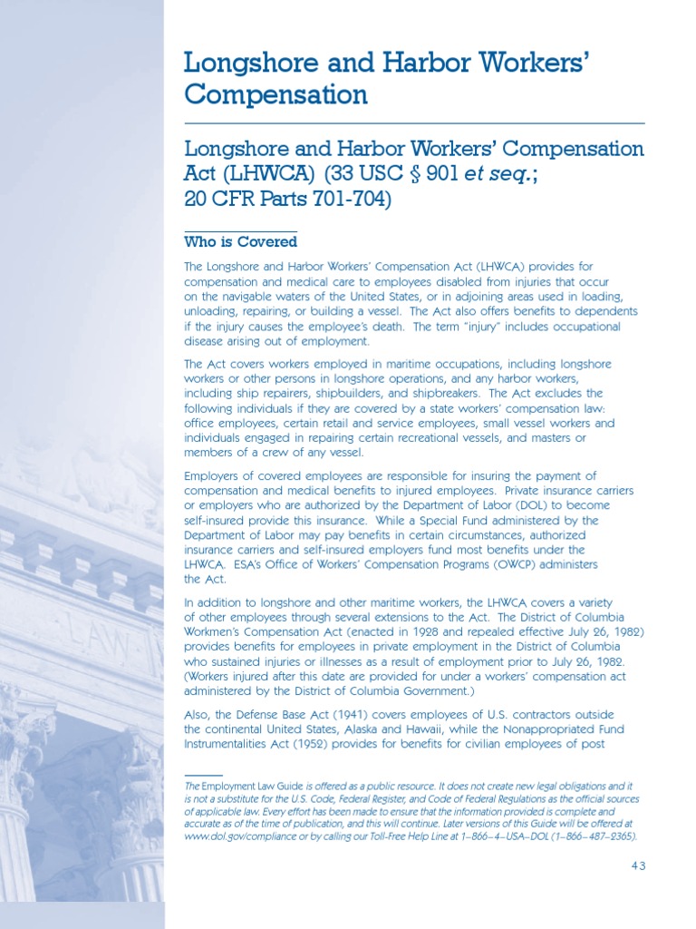 Department of Labor: Longshore | PDF