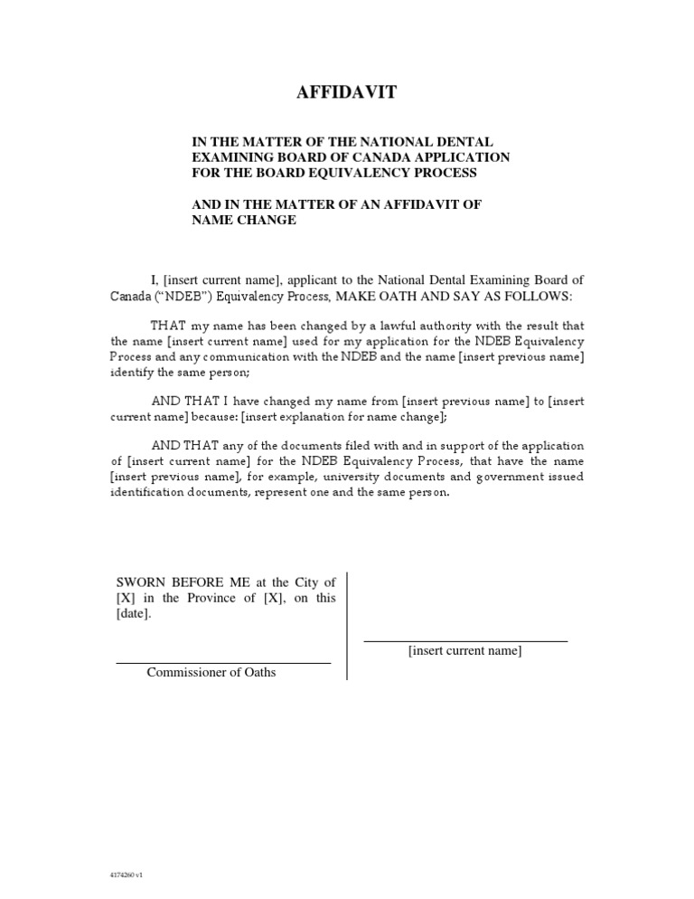 Sample Name Change Affidavit | PDF