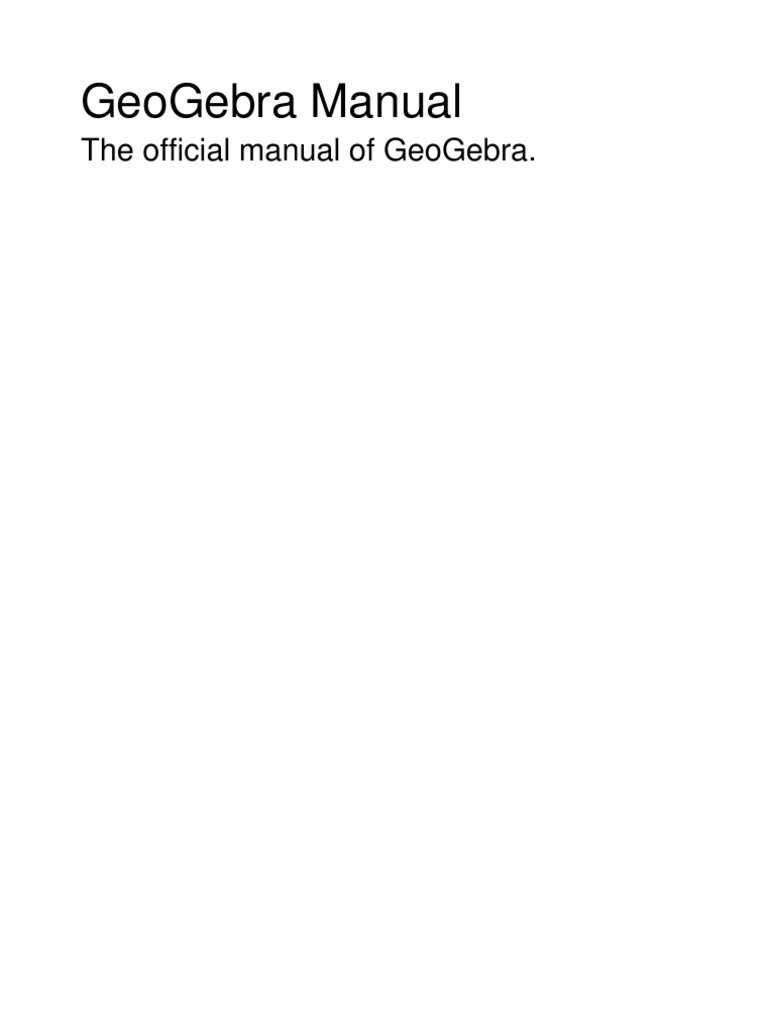 Official GeoGebra Manual | PDF | Matrix (Mathematics) | Pi