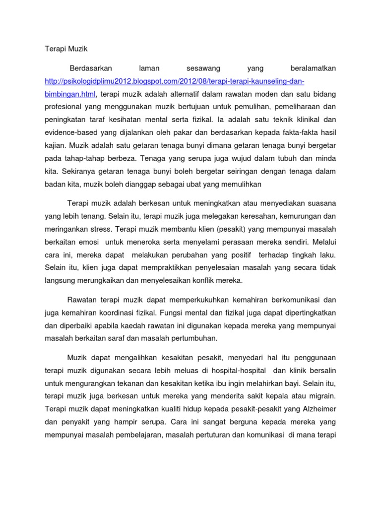 Intervensi Terapi Muzik | PDF