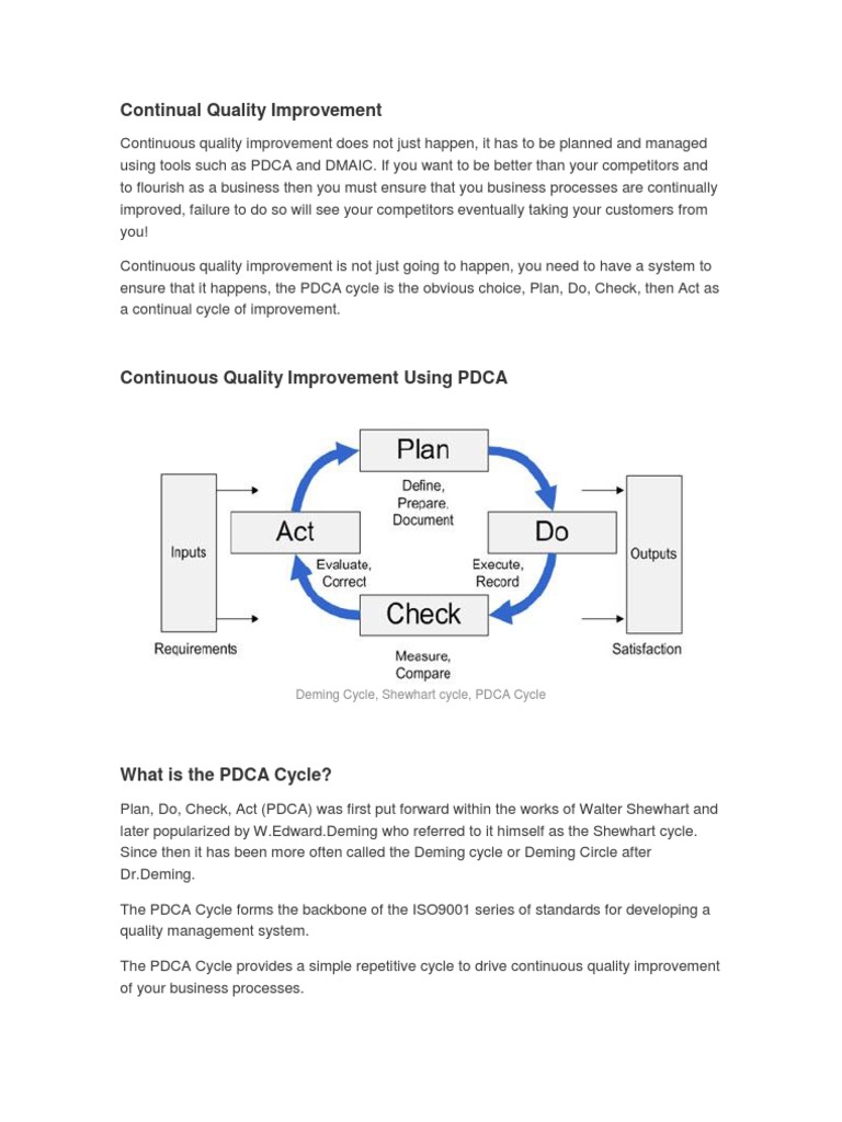 PDCA | Download Free PDF | Quality Management | Science And Technology