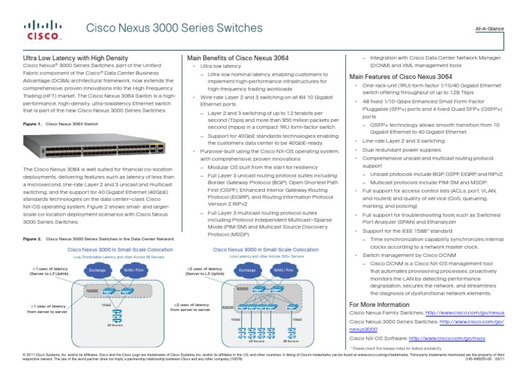 Cisco Nexus 3000 Series Switches at A Glance | PDF | Network Switch ...