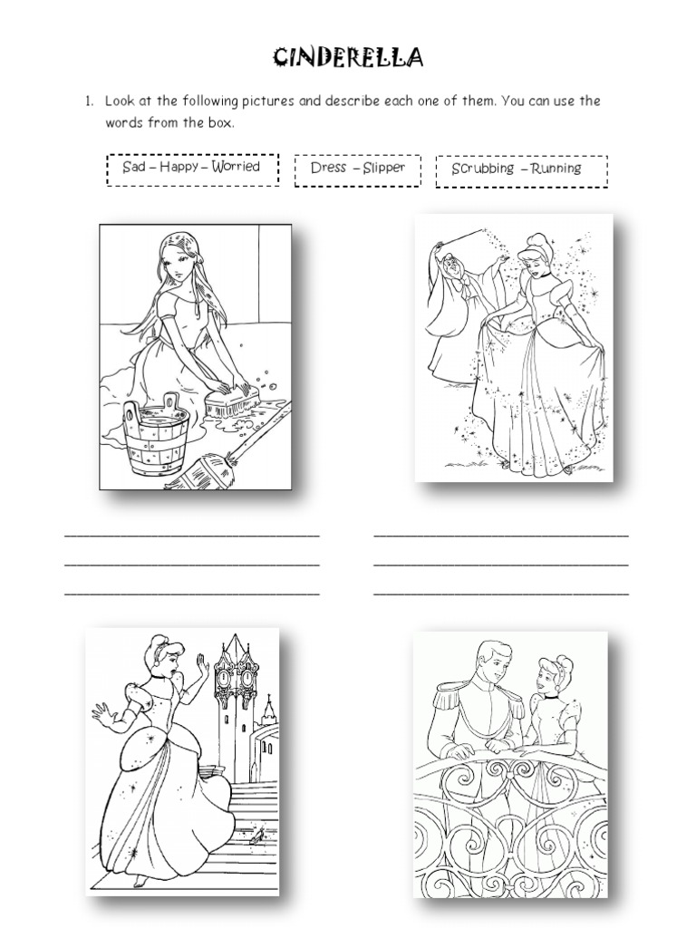 Cinderella: 1. Look at The Following Pictures and Describe Each One of ...