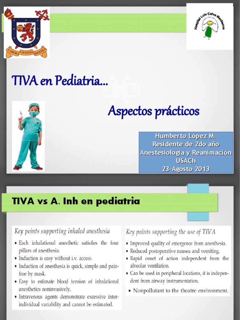 TIVA y Propofol en Pediatría: Dosis y Modelos | PDF | Farmacología ...