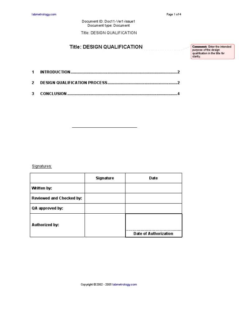 Design Qualification Template | PDF | Specification (Technical Standard) | Verification And ...