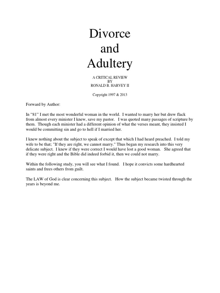 Divorce and Adultery | Adultery | Wife