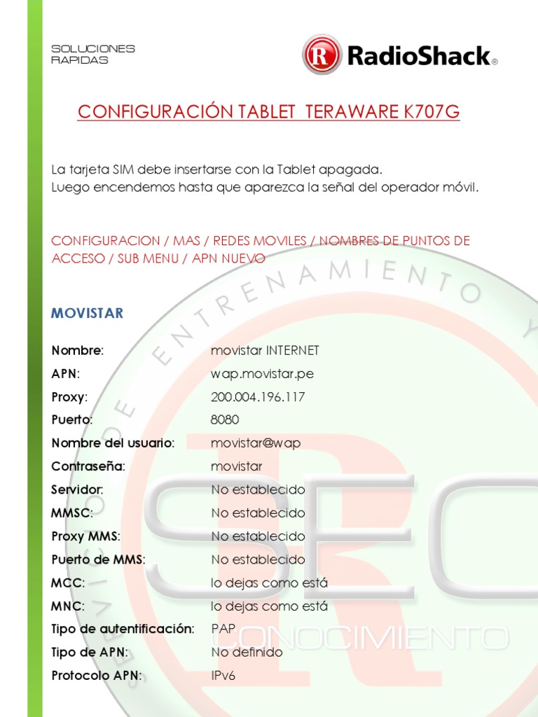 Tablets - Configuración Tablet Teraware K707G PDF | PDF