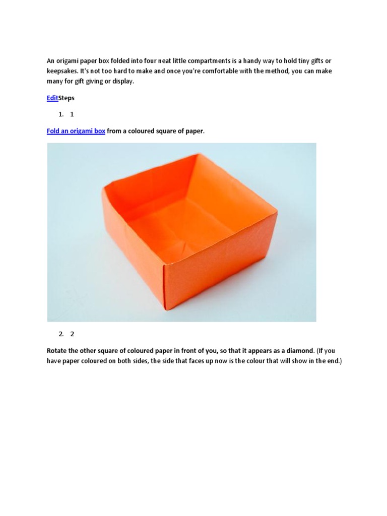 Origami Box Divider | PDF | Origami | Teaching Mathematics