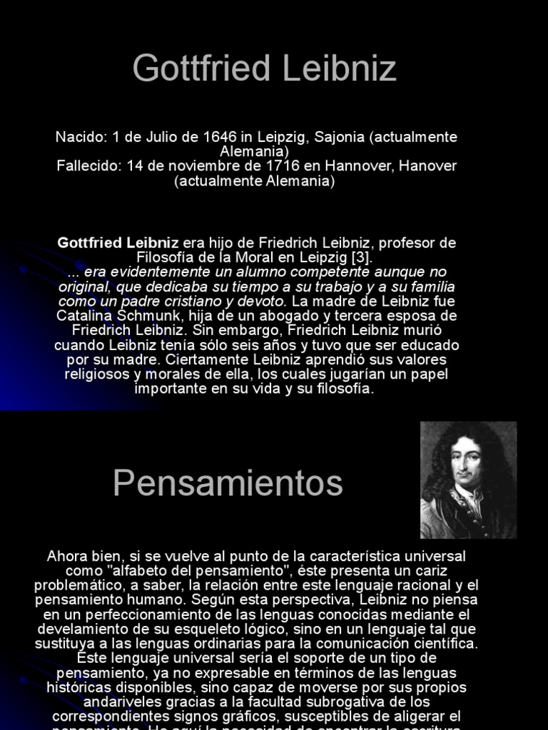 Gottfried Leibniz Lin | PDF | Gottfried Wilhelm Leibniz | Enseñanza de ...