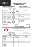 Blank OT Form | PDF | Employment Compensation