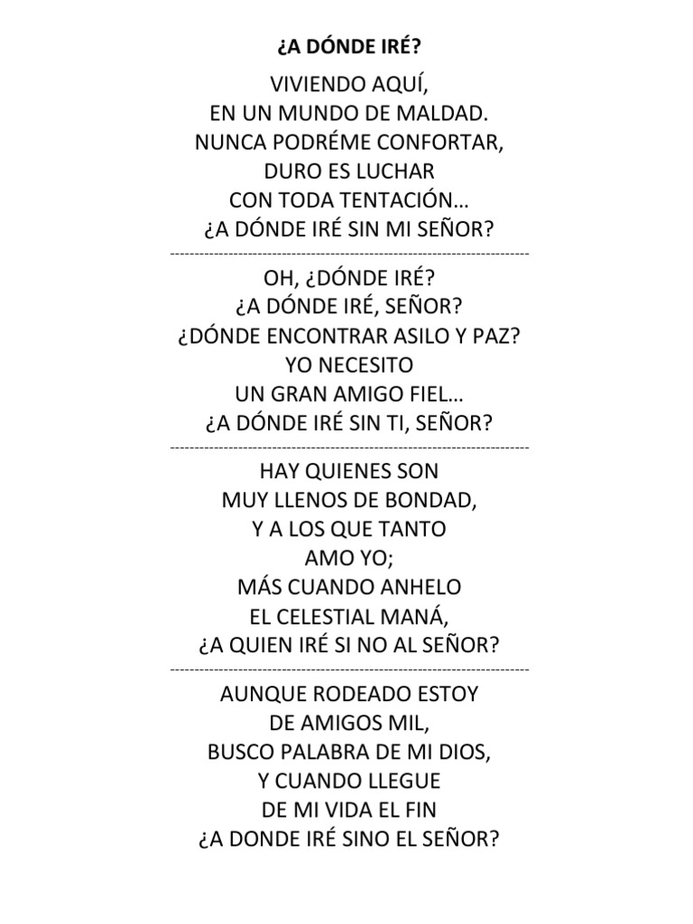 A Dónde Iré | PDF | Musica en español | Musica Latinoamericana