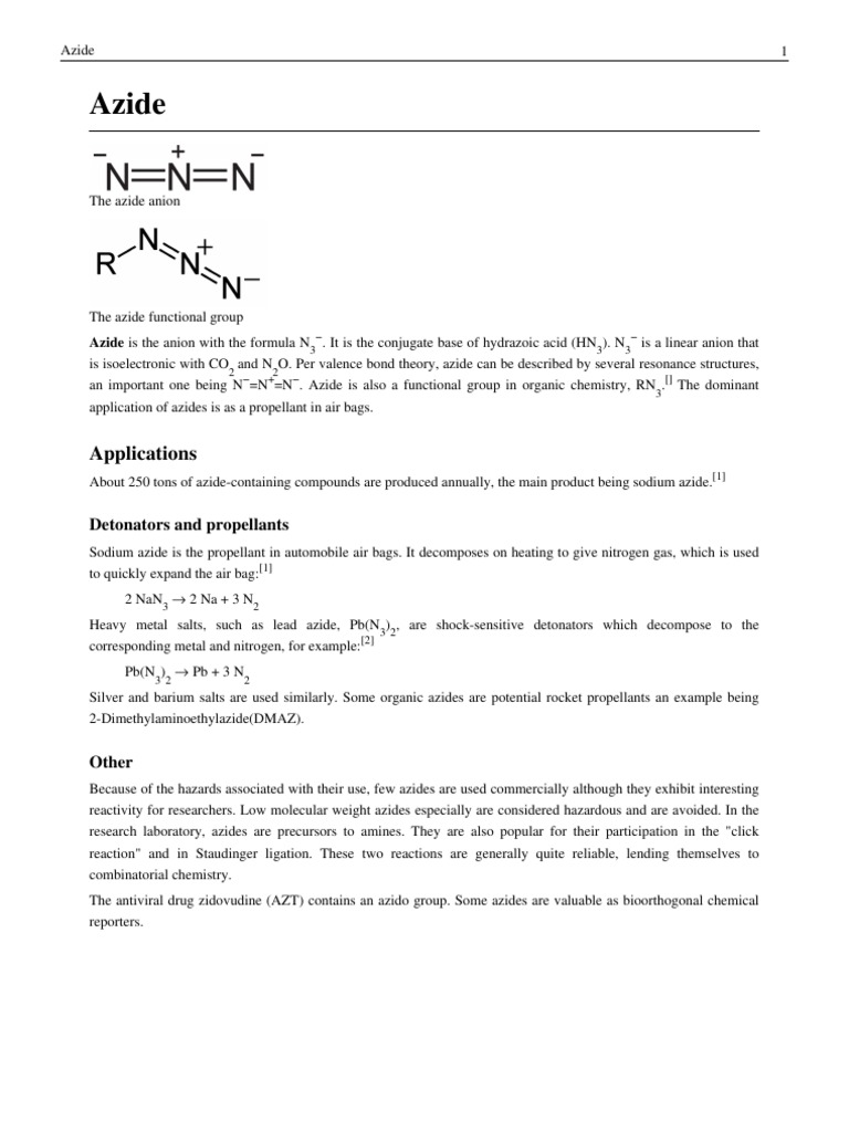 Azide | PDF | Organic Chemistry | Chemistry