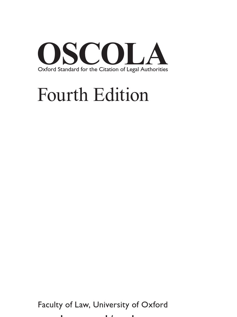 Oscola 4th Edn | PDF | Case Citation | Citation