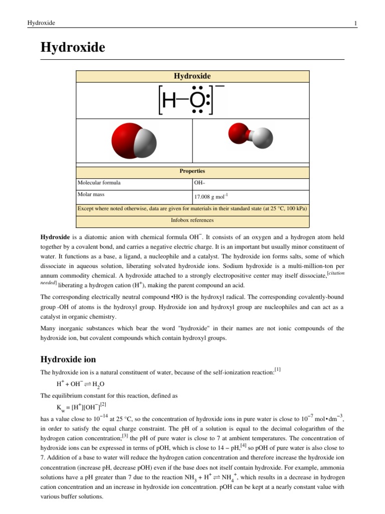 Hydroxide | PDF | Hydroxide | Sodium Hydroxide
