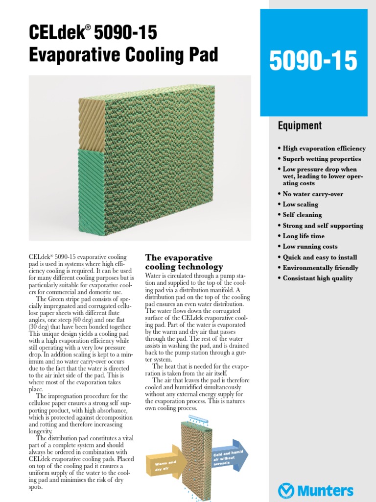 Celdek 5090-15 Evaporative Cooling Pad: Equipment | PDF | Evaporation ...