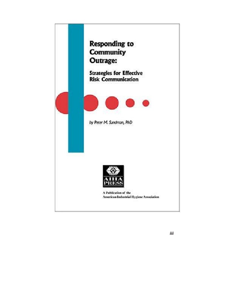 Peter Sandman - Responding To Community Outrage PDF | PDF | Risk | Risk ...