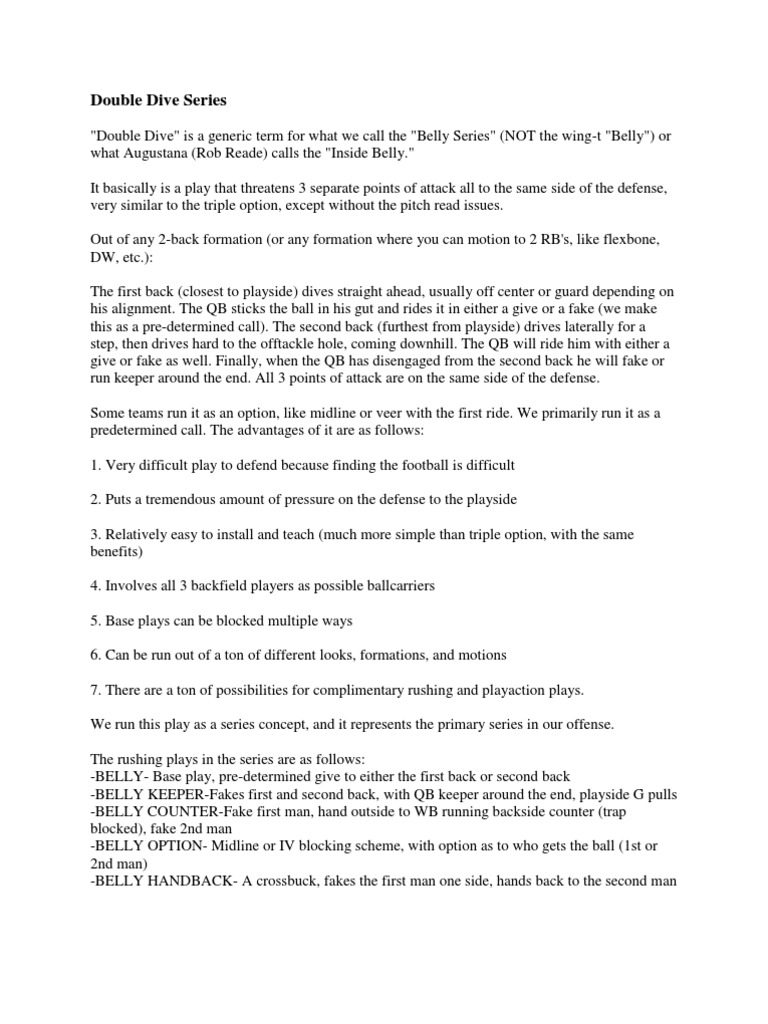 Double Dive Series | PDF | Team Sports | Sports Rules And Regulations