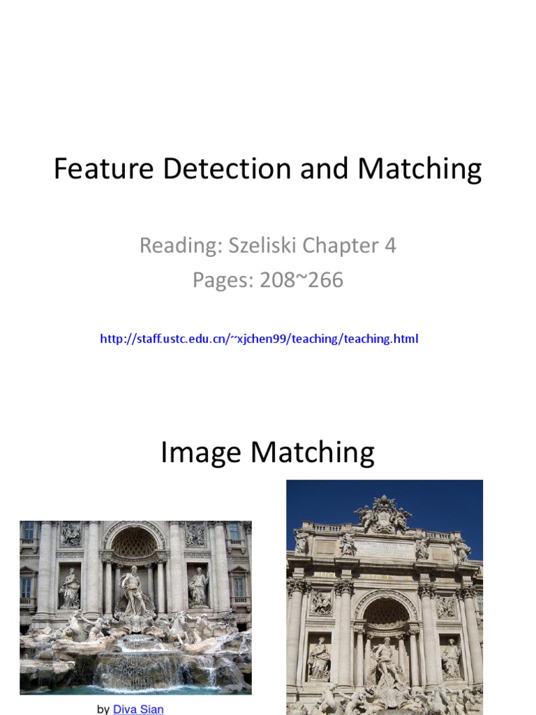 Feature Detection and Matching | PDF | Mathematical Analysis | Algorithms