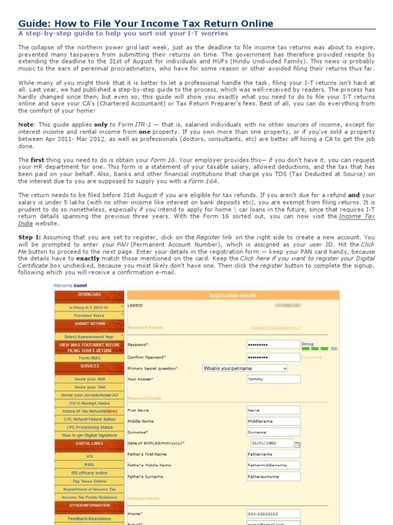 How To File Your Income Tax Return Online | PDF | Taxes | Payments