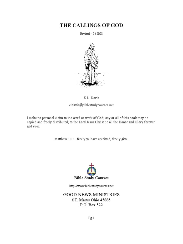Calling of God | PDF | Jesus | Elder (Christianity)