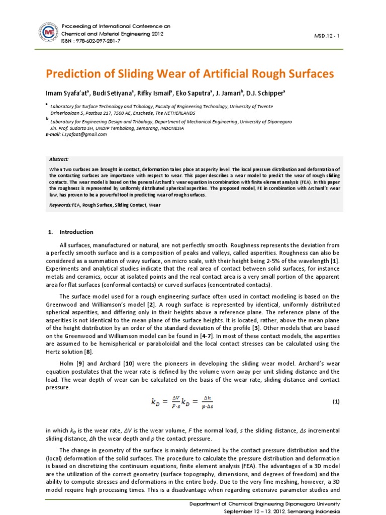 FEA Contact | PDF | Wear | Finite Element Method