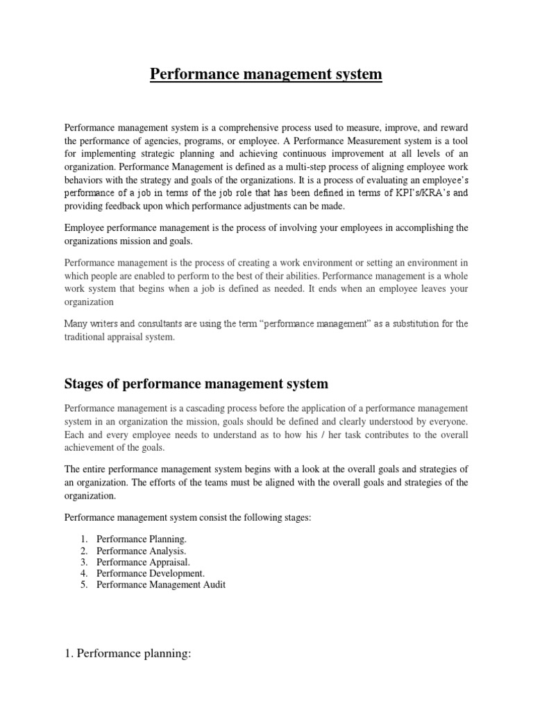 Performance Management | PDF | Performance Management | Performance ...