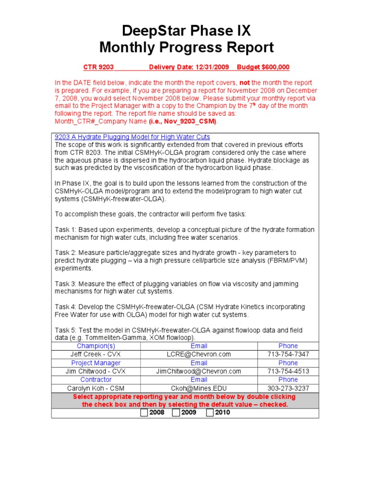 9203 CSM Monthly Report Template | PDF | Phase (Matter) | Tide