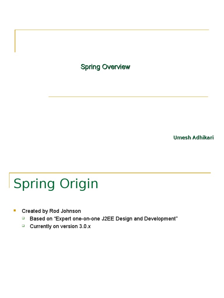 Spring Presentation | PDF | Class (Computer Programming) | Constructor (Object Oriented Programming)