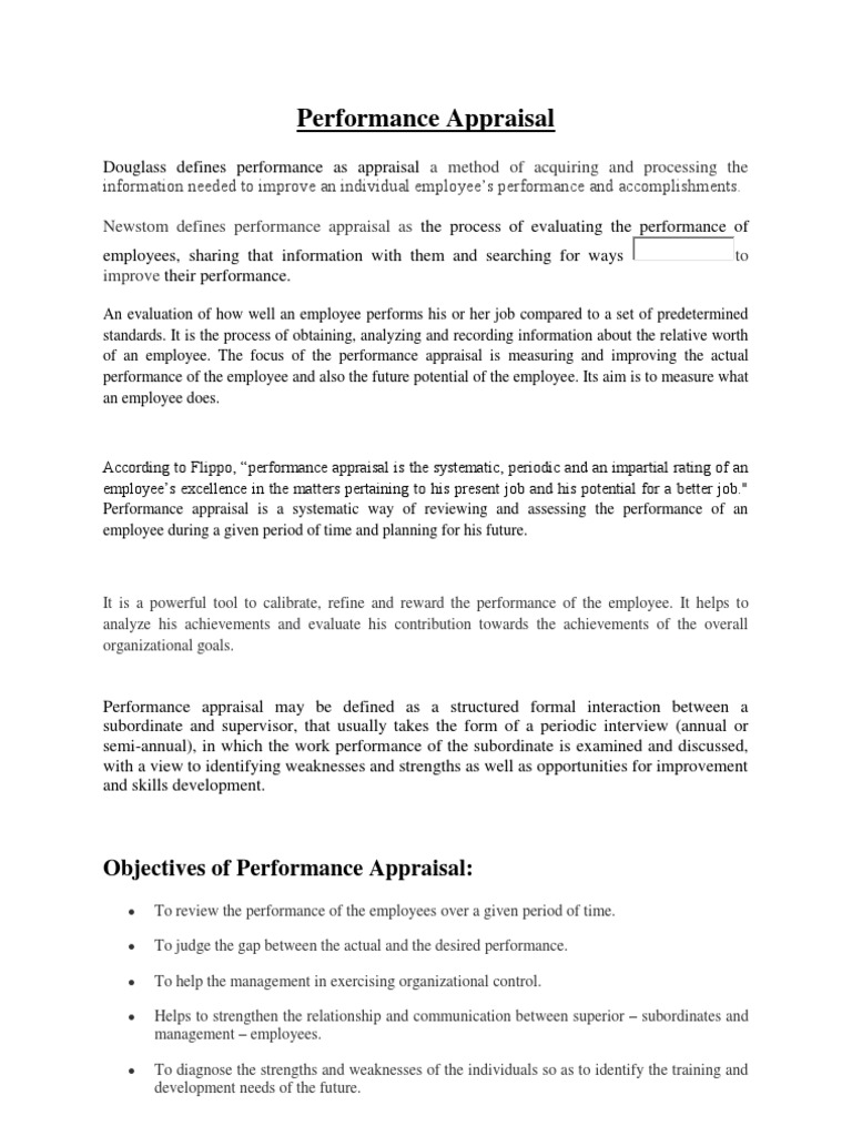 Performance Appraisal | PDF | Performance Appraisal | Organizational ...