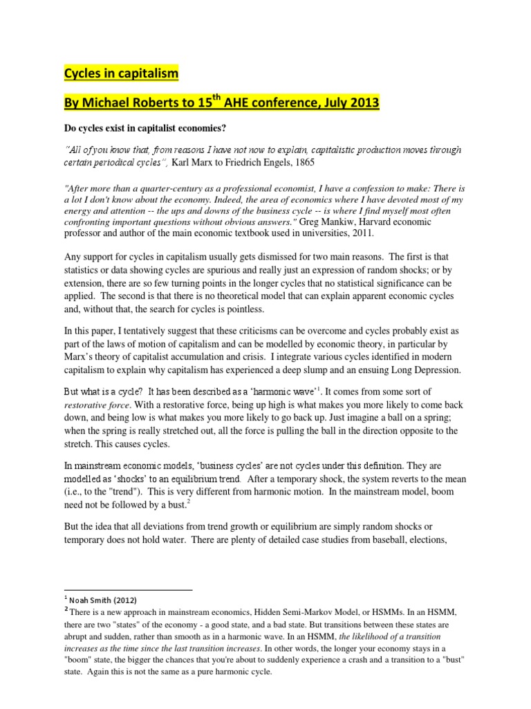 Cycles in Capitalism | PDF | Business Cycle | Capitalism