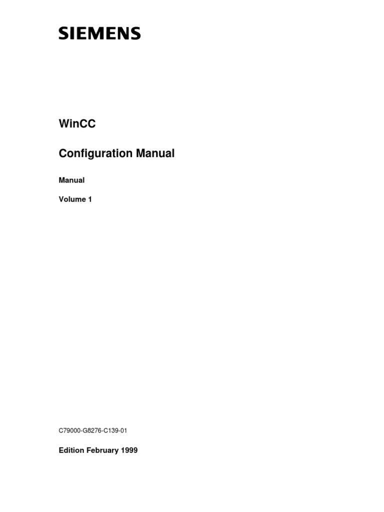 WinCC Configuration Manual Vol 1 | PDF | C (Programming Language ...