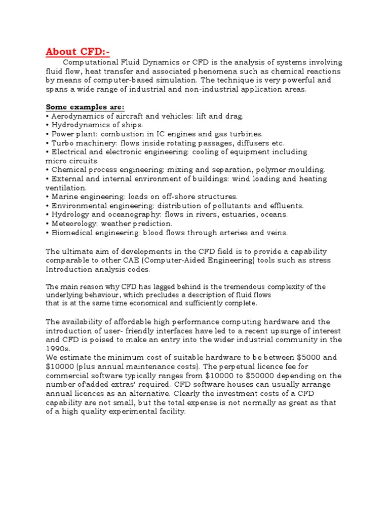 CFD PDF | PDF | Computational Fluid Dynamics | Finite Element Method