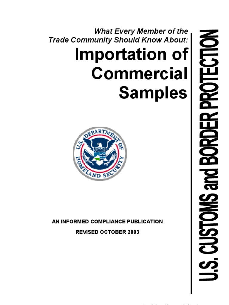 Importation of Commercial Samples | PDF | U.S. Customs And Border ...
