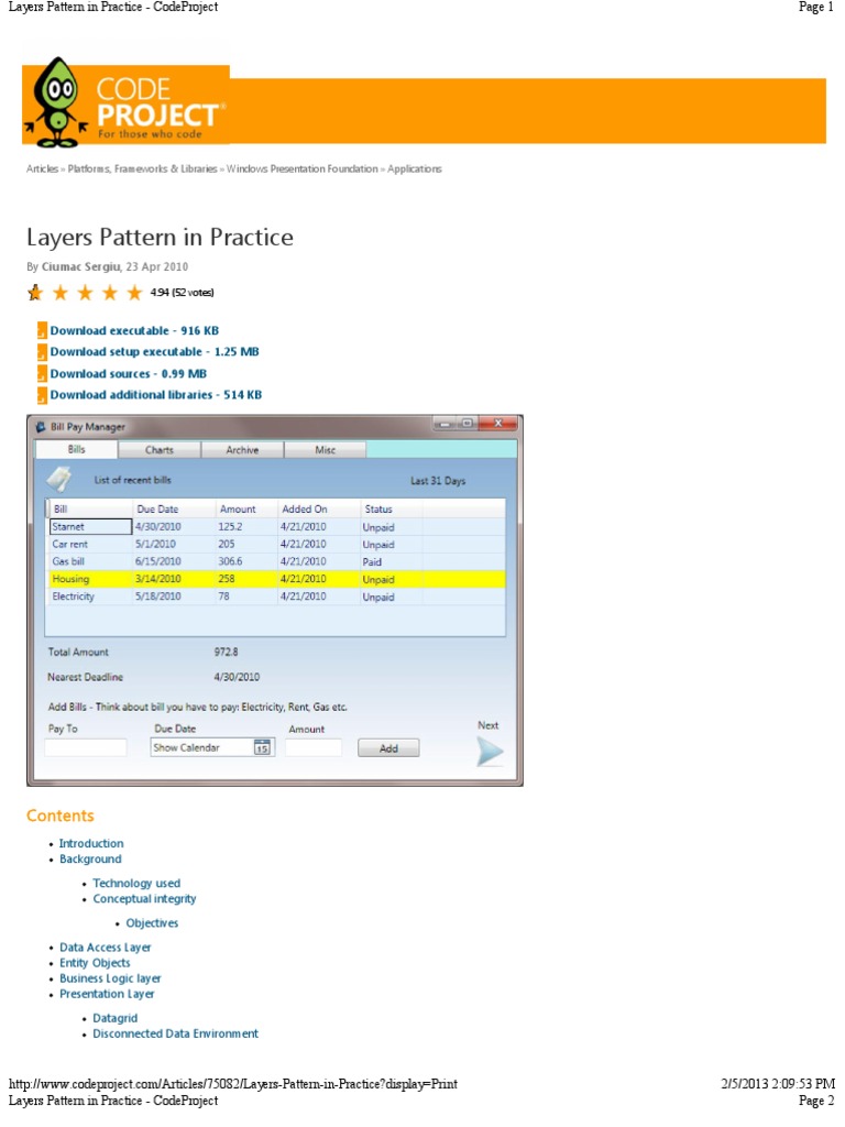 Layers Pattern in Practice - CodeProject | PDF | Xml | Component Based ... Layers Pattern in Practice - CodeProject | PDF | Xml | Component Based ...