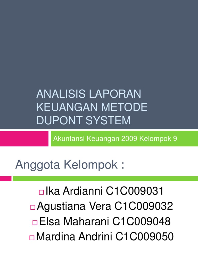 Analisis Laporan Keuangan Metode Dupont System | PDF | Pengelolaan Keuangan & Uang
