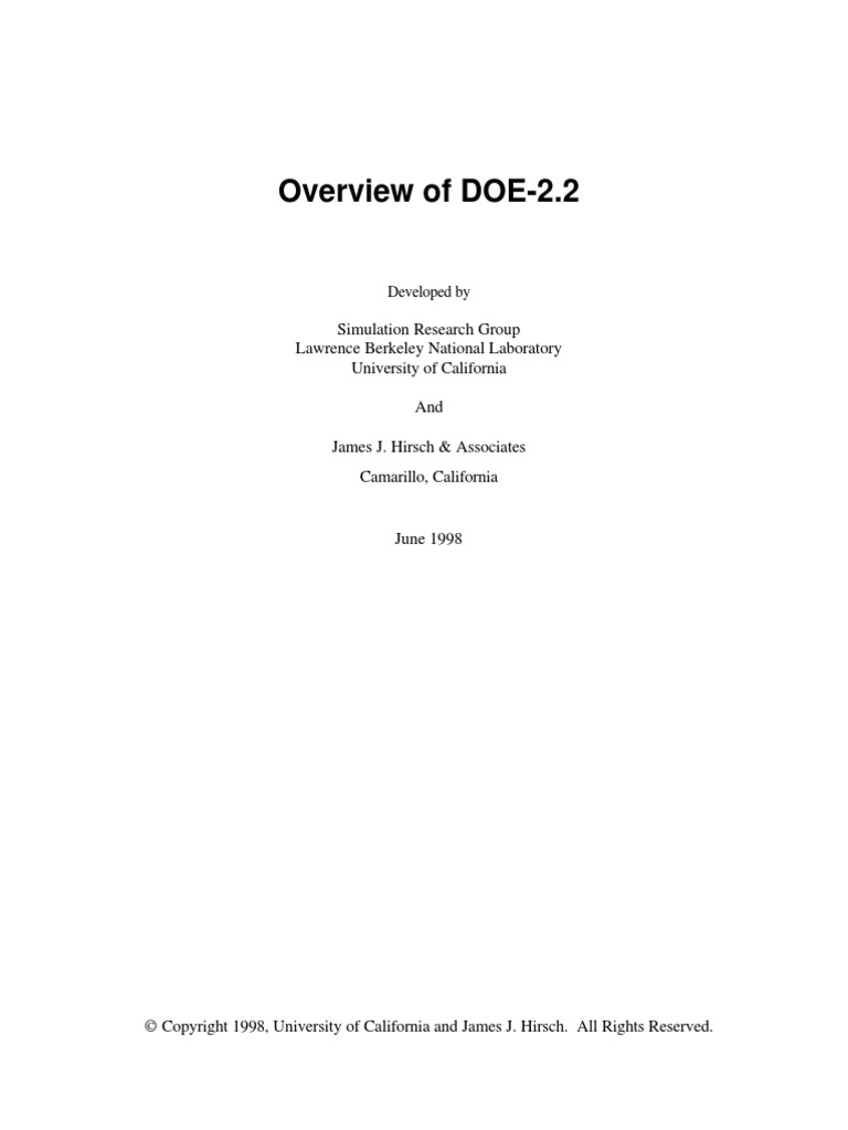 DOE2 Overview | PDF | Hvac | Heat Exchanger