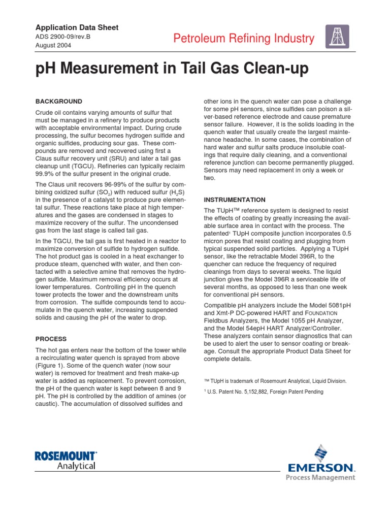 PH Measurement in Tail Gas Clean-Up: Petroleum Refining Industry | PDF ...