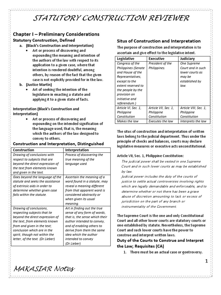 Statutory Construction Reviewer | Download Free PDF | Bill (Law ...