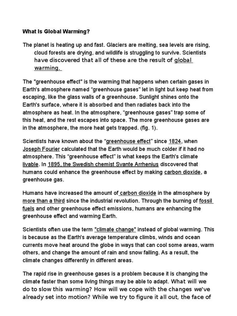 What Is Global Warming? | PDF | Greenhouse Effect | Global Warming