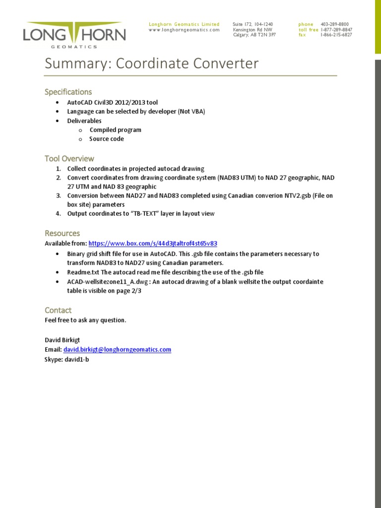 AutoCAD Coordinate Conversion Tool | PDF | Auto Cad | Graphical User ...